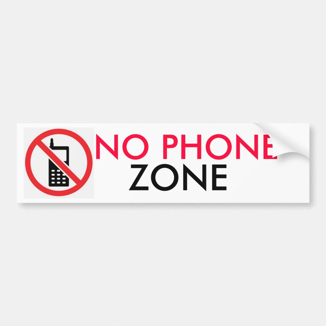 NO PHONE ZONE BUMPER STICKER | Zazzle