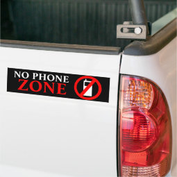 No Phone Zone Bumper Sticker | Zazzle