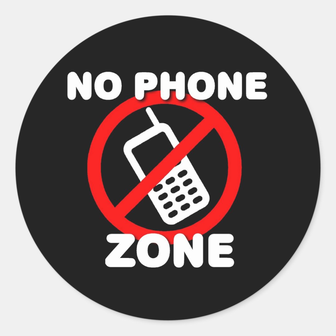 No Phone Zone Classic Round Sticker | Zazzle