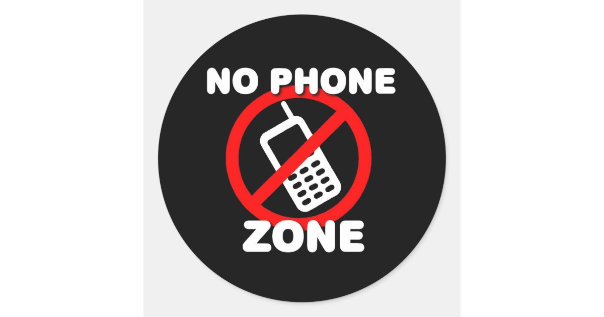 No Phone Zone Classic Round Sticker | Zazzle