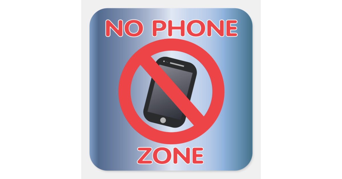 No phone zone square sticker | Zazzle