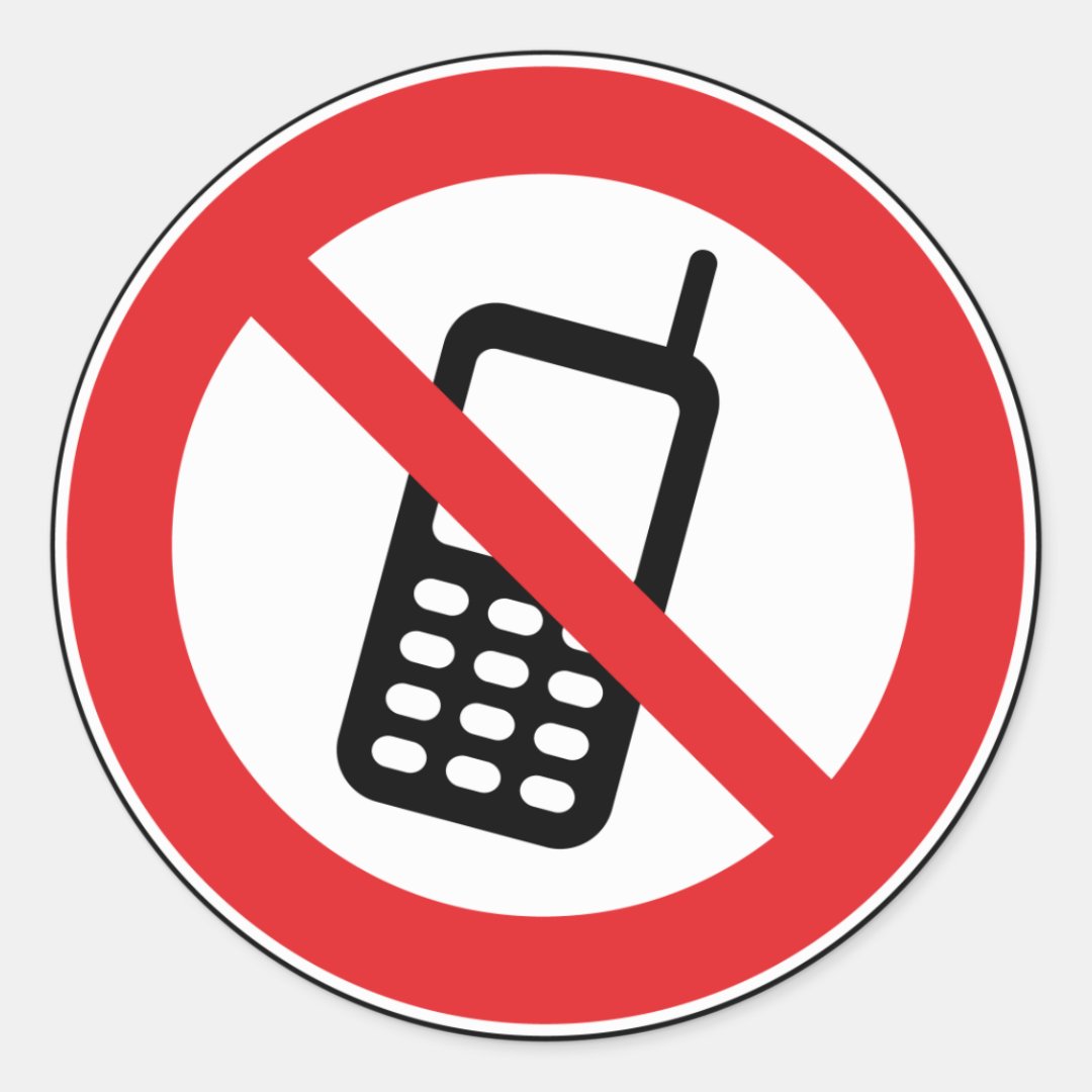 No phones cellphones allowed Stickers | Zazzle
