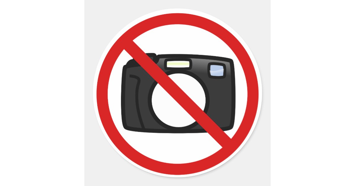 No photography, no cameras classic round sticker | Zazzle