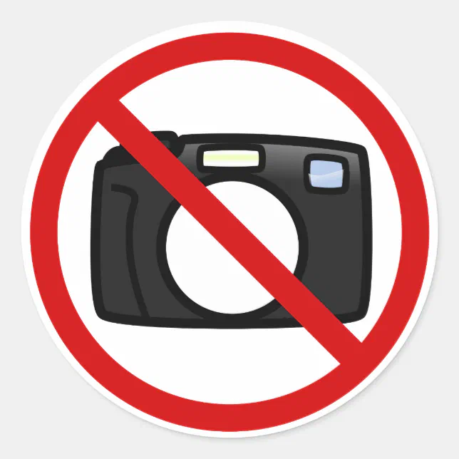 No photography, no cameras classic round sticker | Zazzle