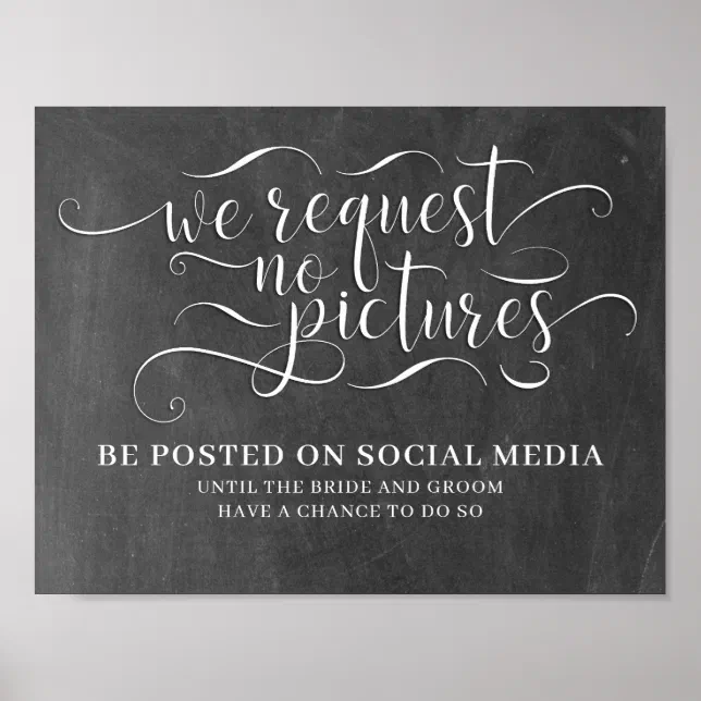 No Pictures On Social Media - Wedding Sign | Zazzle