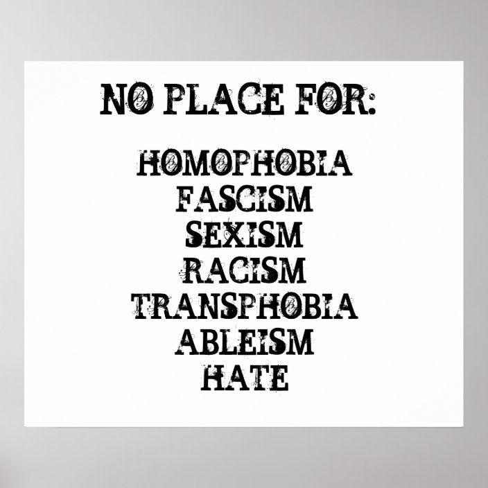 No Place For Hate Poster | Zazzle.com