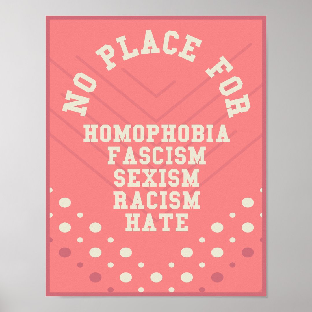 No Place For Homophobia Quote Poster | Zazzle