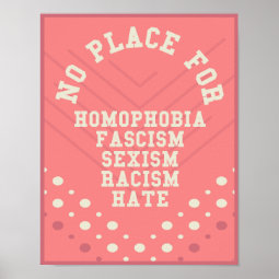 No Place For Homophobia Quote Poster | Zazzle