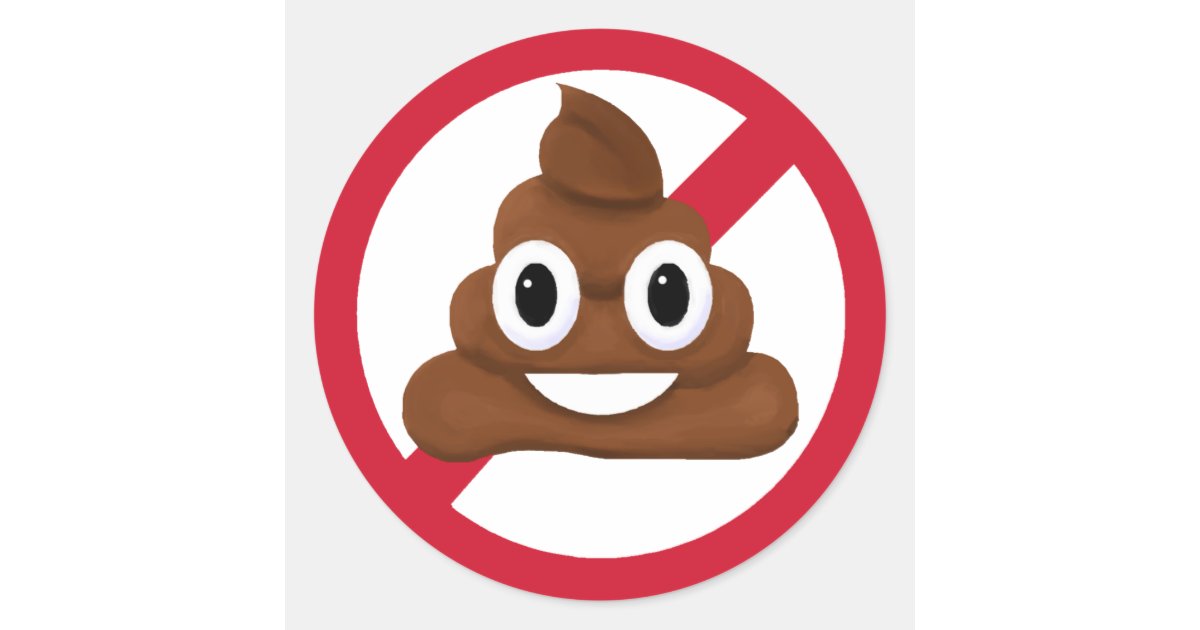 No Poop Classic Round Sticker | Zazzle