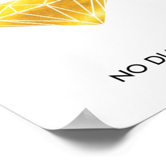 No Pressure No Diamonds Faux Gold Foil Motivation Poster | Zazzle