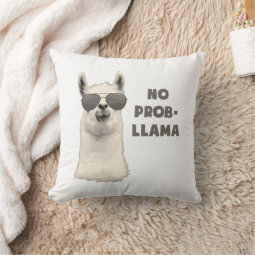 No Problem Llama Throw Pillow | Zazzle