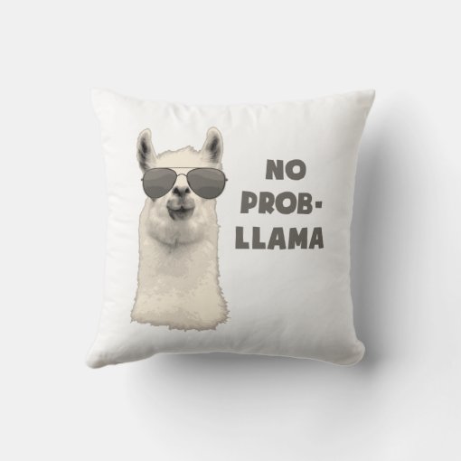 No Problem Llama Throw Pillow | Zazzle