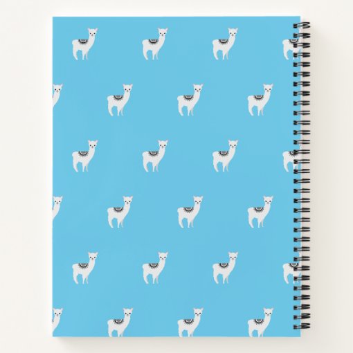 No ProbLlama Personalized Cute Llama Blue Notebook | Zazzle