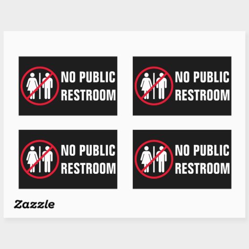 No Public Restroom Business Bathroom Rectangular Sticker | Zazzle