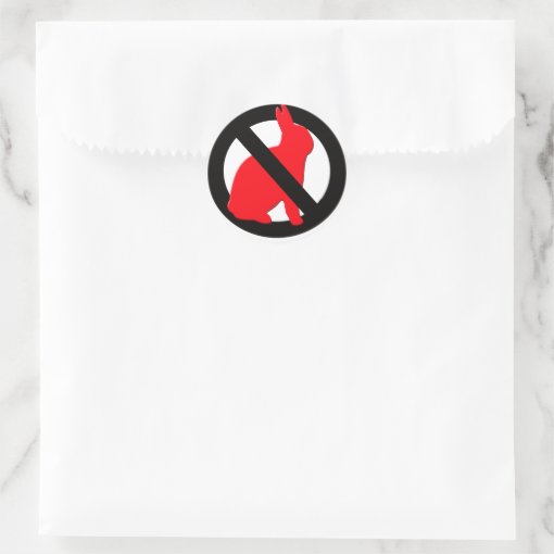 No Rabbits Allowed Classic Round Sticker | Zazzle