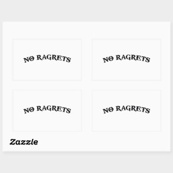 No Ragrets Mispelled Regrets Tattoo Rectangular Sticker | Zazzle