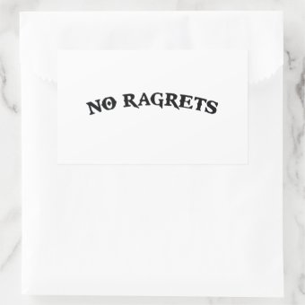 No Ragrets Mispelled Regrets Tattoo Rectangular Sticker | Zazzle