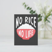 No Rice No Life Asian Rice Bowl Addicted Postcard | Zazzle