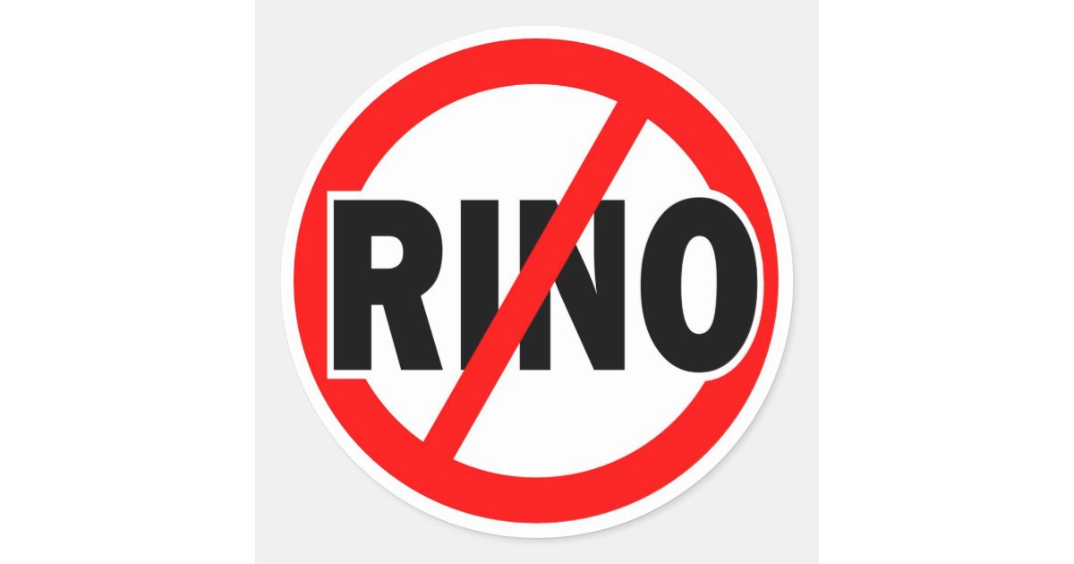 NO RINO - republican/conservative/neocon/liberty Classic Round Sticker ...