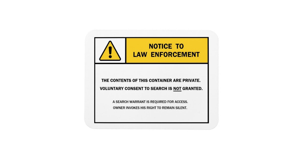No Search Without A Warrant Magnet Sign Zazzle no-search-without-a-warrant-magnet-sign-zazzle