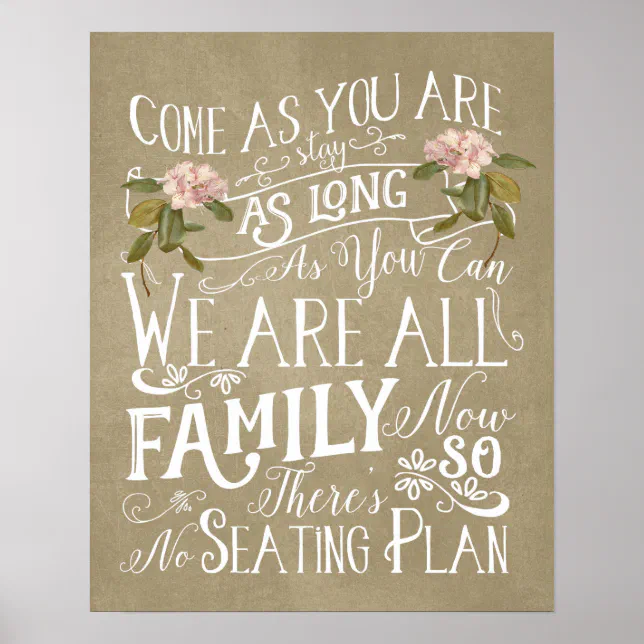 no seating plan wedding sign poster | Zazzle