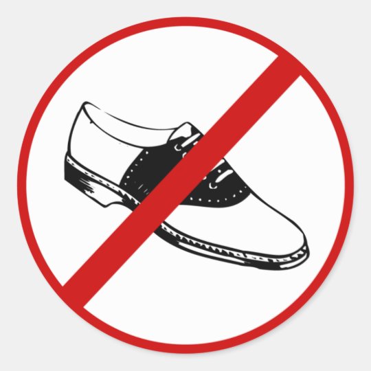 no-shoes classic round sticker | Zazzle.com