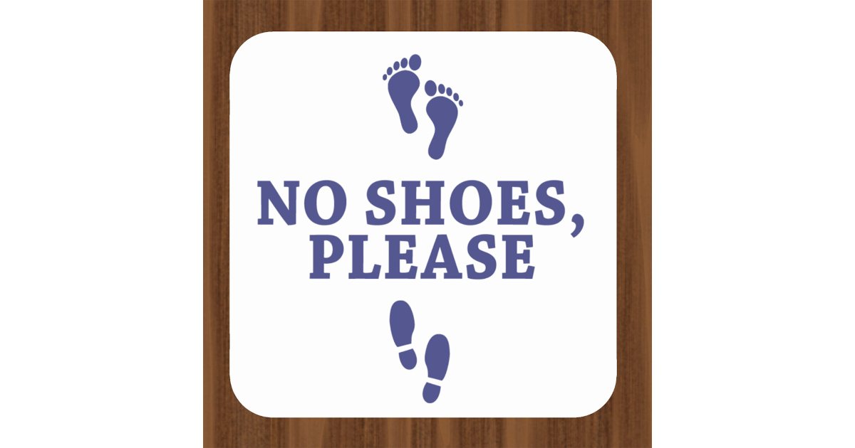 No Shoes Please, with feet sticker | Zazzle