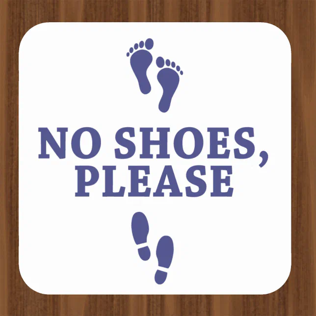 No Shoes Please, with feet sticker | Zazzle