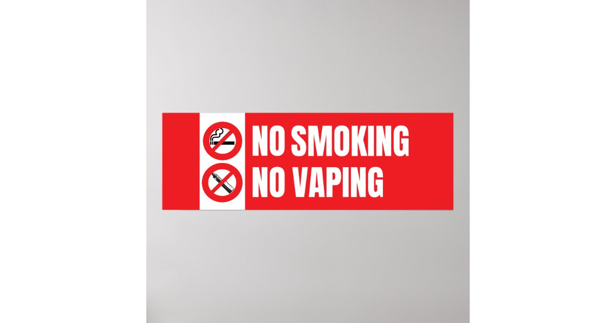 No Smoking No Vaping Poster | Zazzle