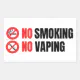 No Smoking No Vaping Rectangular Sticker | Zazzle