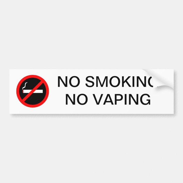 NO SMOKING NO VAPING SIGN BUMPER STICKER | Zazzle