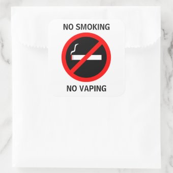 NO SMOKING NO VAPING SIGN SQUARE STICKER | Zazzle