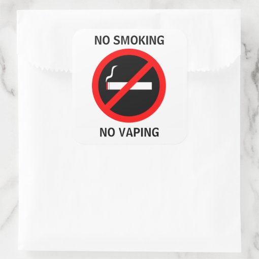 NO SMOKING NO VAPING SIGN SQUARE STICKER | Zazzle