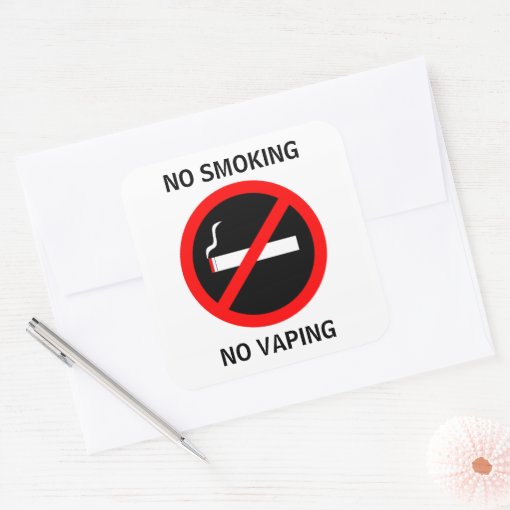 NO SMOKING NO VAPING SIGN SQUARE STICKER | Zazzle