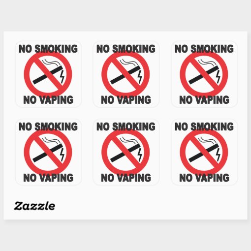 No Smoking No Vaping sign sticker | Zazzle