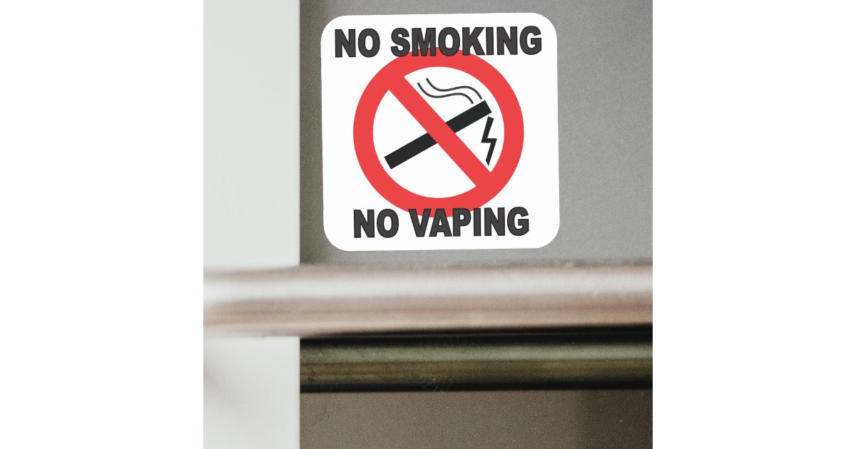 No Smoking No Vaping sign sticker | Zazzle