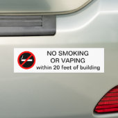 NO SMOKING OR VAPING within 20 feet of building Bumper Sticker | Zazzle