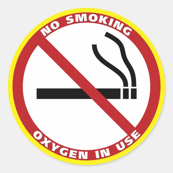 No Smoking - Oxygen in Use - No Fumar Classic Round Sticker | Zazzle