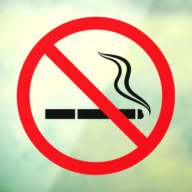 No smoking sign cigarette forbidden window cling | Zazzle