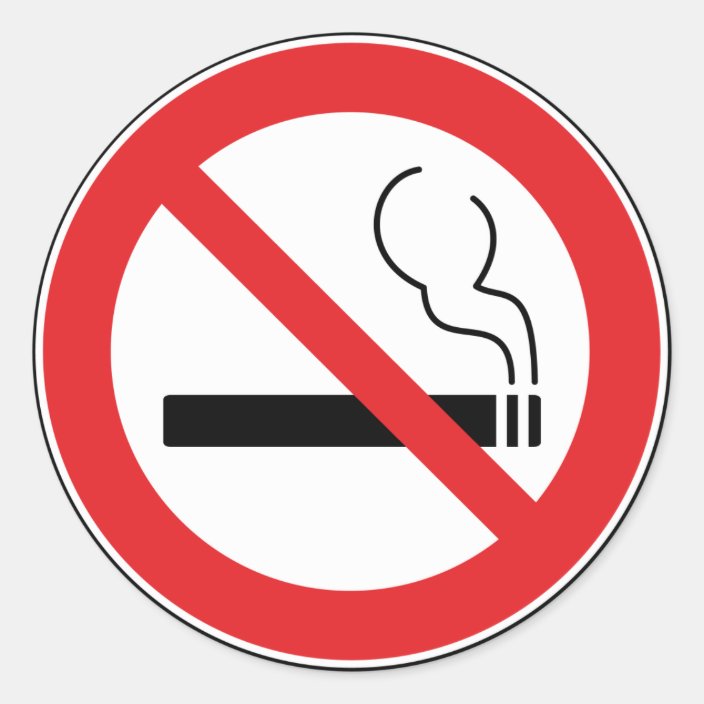 No Smoking Sign Classic Round Sticker | Zazzle.com