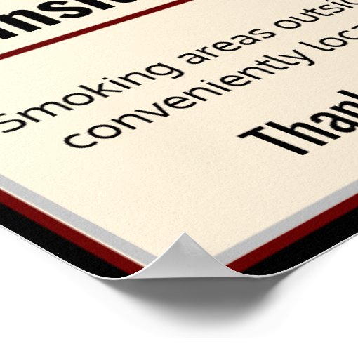 No Smoking Sign Poster 3 Custom Text Areas | Zazzle