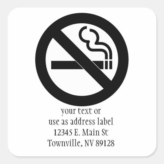 No Smoking Symbol Square Sticker | Zazzle.com