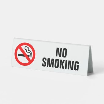 No Smoking Table Tent Sign | Zazzle