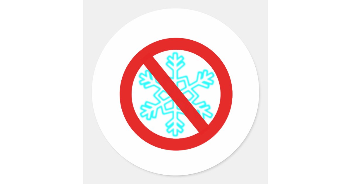 No Snowflake Classic Round Sticker | Zazzle