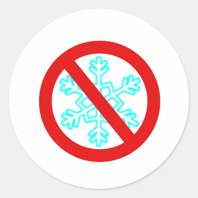 No Snowflake Classic Round Sticker | Zazzle