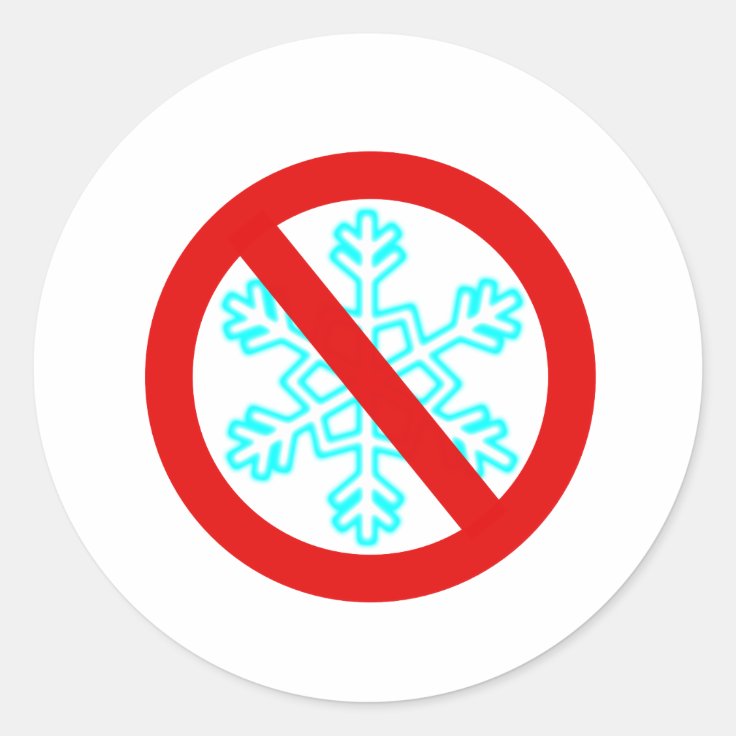 No Snowflake Classic Round Sticker | Zazzle