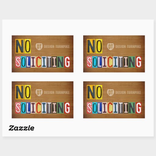No Soliciting License Plate Letter Sign Sticker | Zazzle