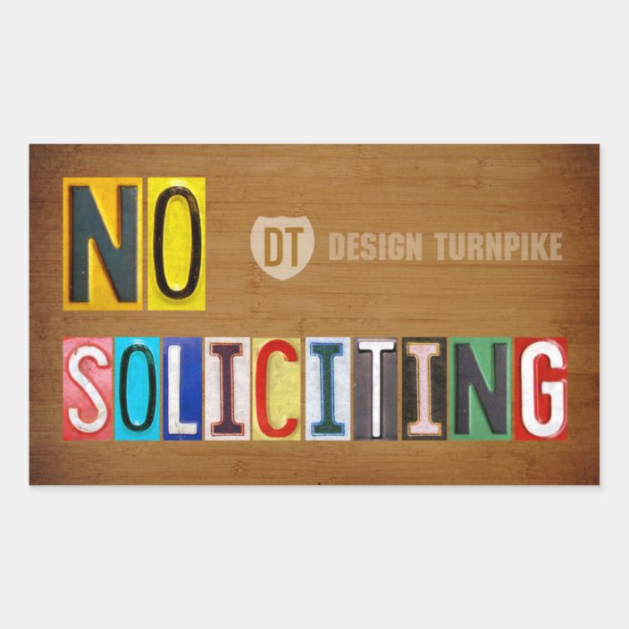 No Soliciting License Plate Letter Sign Sticker | Zazzle.com