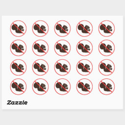 No Squirrels Anti-Squirrel Protest Classic Round Sticker | Zazzle