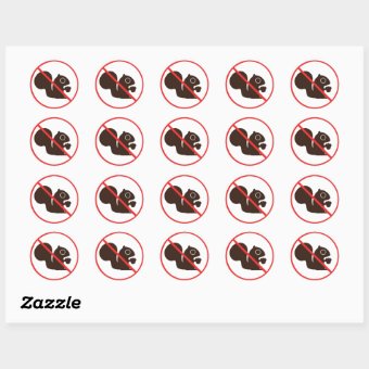 No Squirrels Anti-Squirrel Protest Classic Round Sticker | Zazzle
